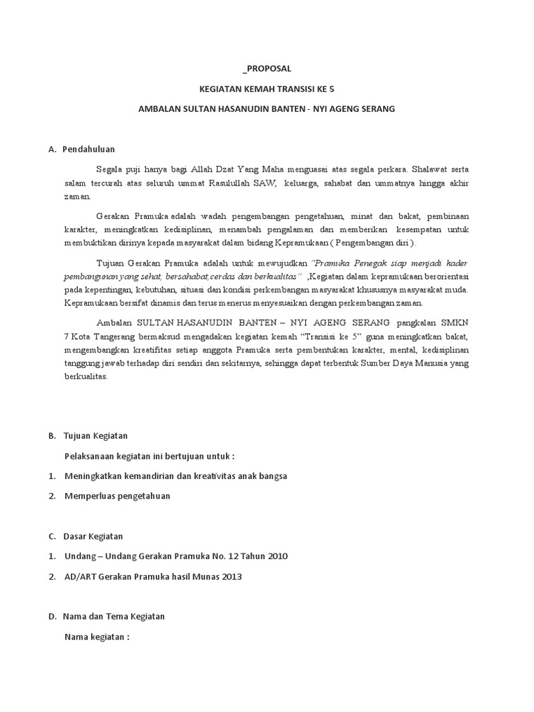 PROPOSAL | PDF | Perjalanan