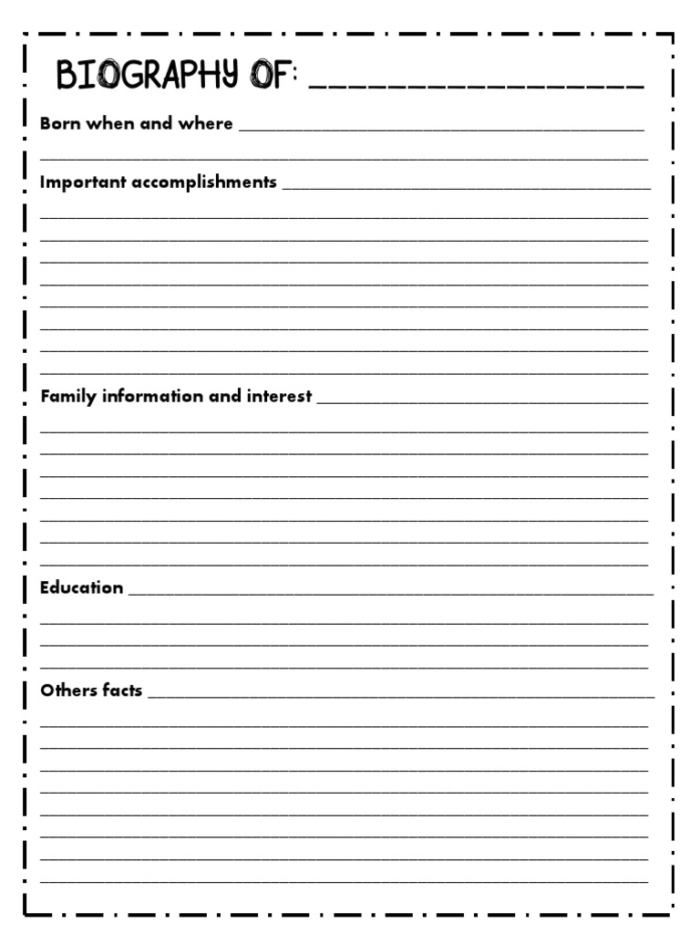 Biography Worksheet | PDF | Business