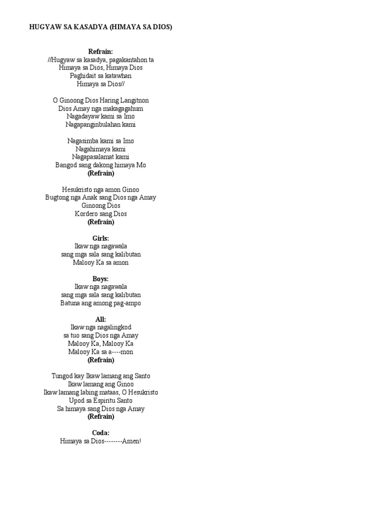 Hugyaw Sa Kasadya | PDF