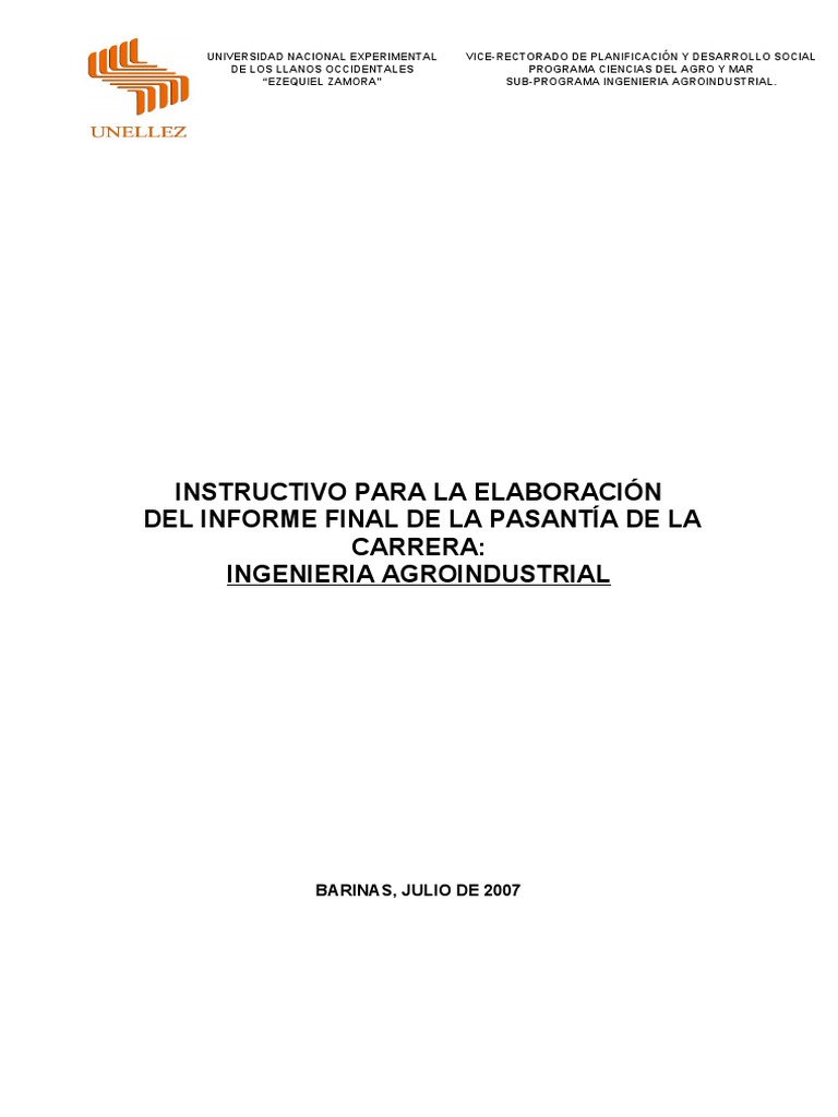 INSTRUCTIVO PARA LA ELABORACI+ôN INFORME PASANTIAS | PDF | Negocios