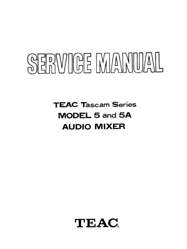 Teac Tascam Model 5 5a Series Mixer SM | PDF