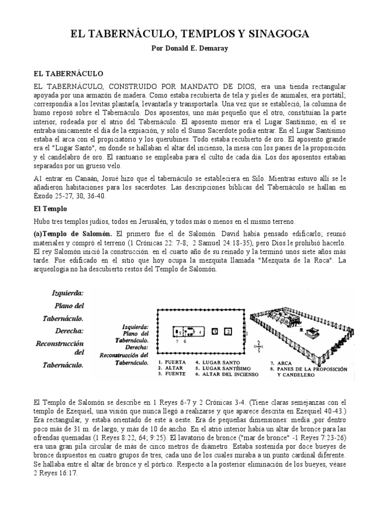 El Tabernaculo | PDF | Templo en jerusalén | Sinagoga