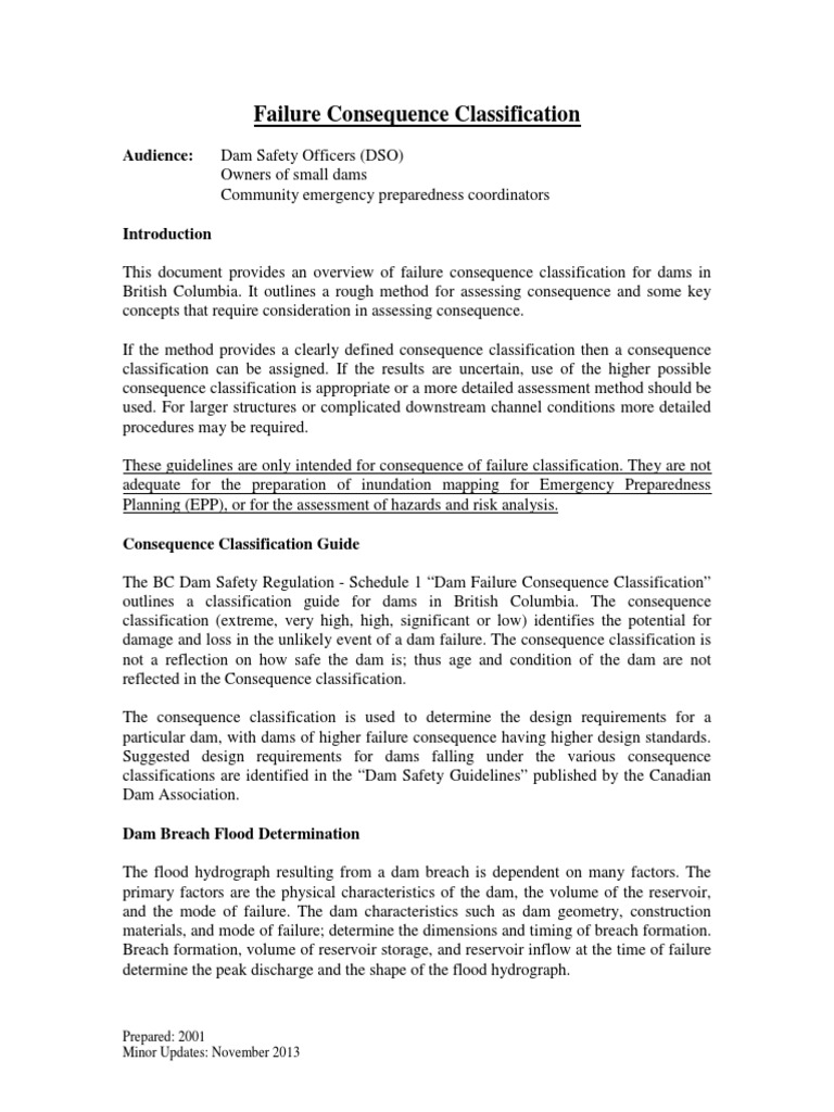 Failure Consequence Classification | PDF | Dam | Flood