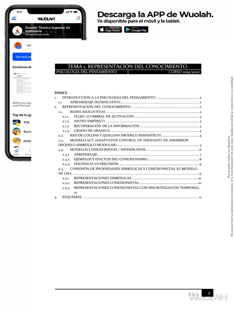 Wuolah Free TEMA 1 | PDF | Memoria | Aprendizaje