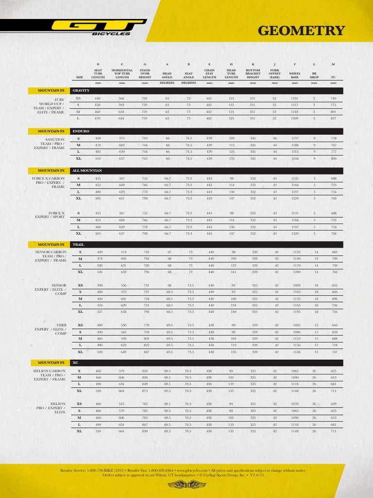 Eng GT Bicycles Size Bicycles | PDF