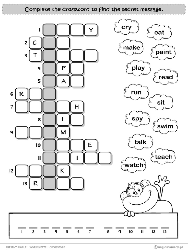 Grammar Worksheets Present Simple Crossword | PDF
