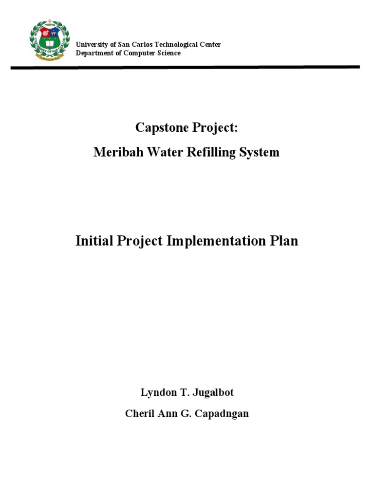 Initial Project Implementation Plan: Capstone Project: Meribah Water ...