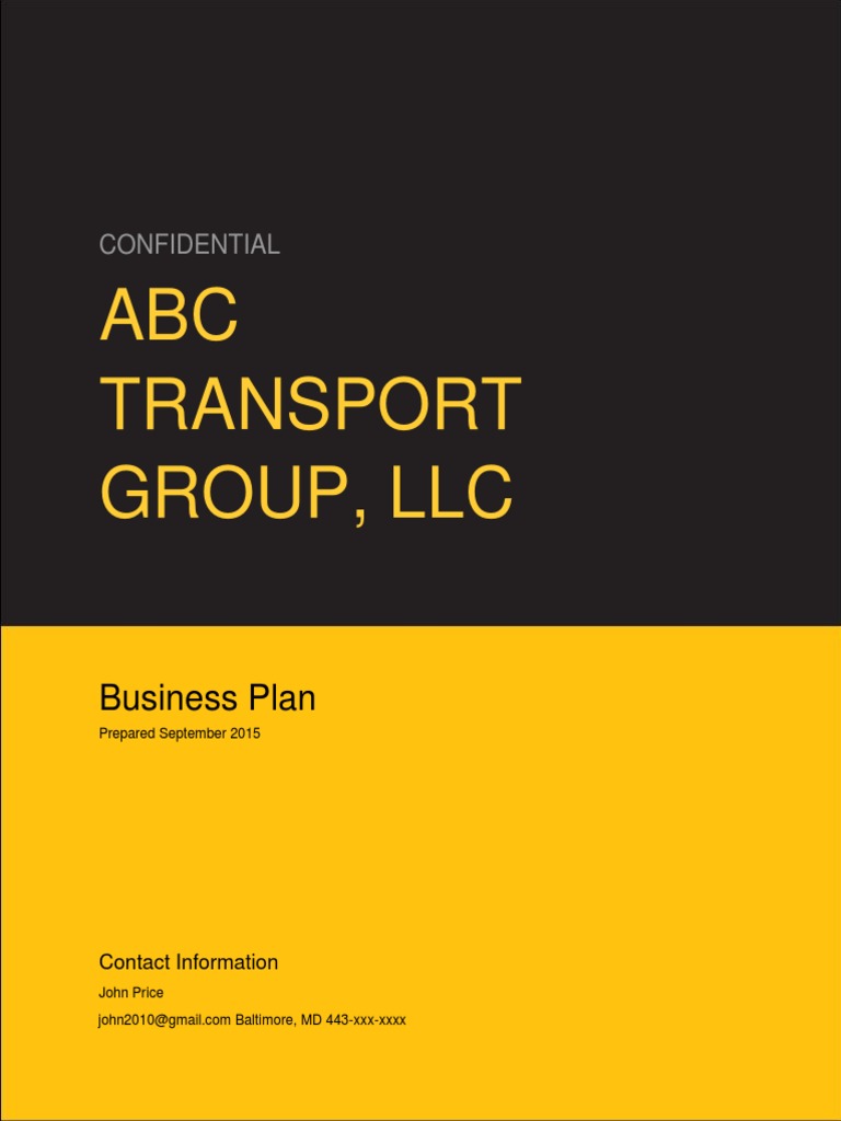 Sample Business Plan Transportation | PDF | Cargo | Truck Driver