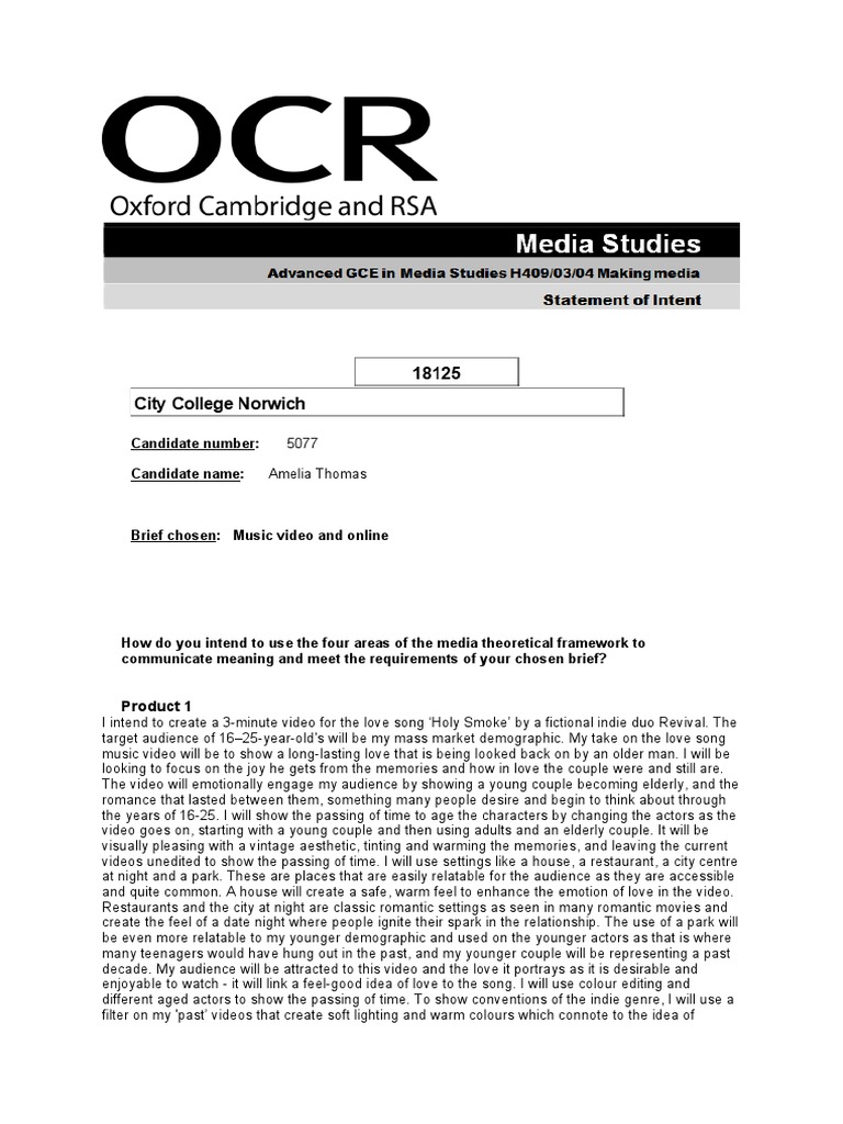 Statement of Intent | PDF | Websites | Communication
