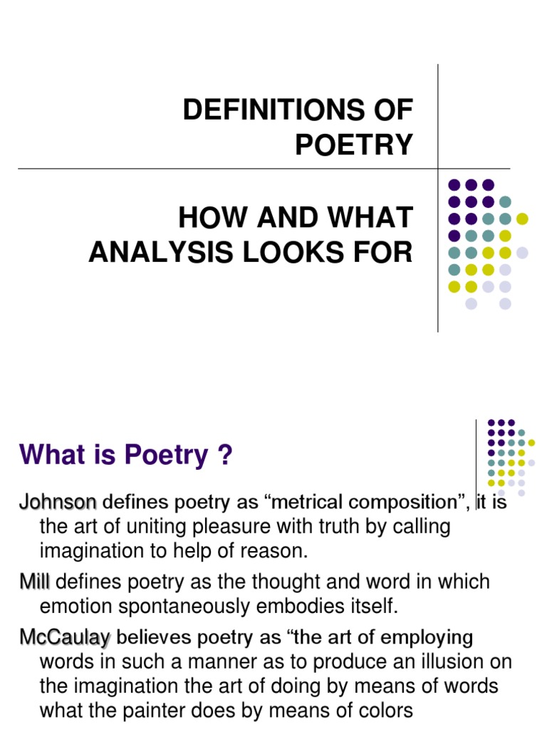 Poetry Definitions and Analysis Guide | PDF | Poetry | Satire