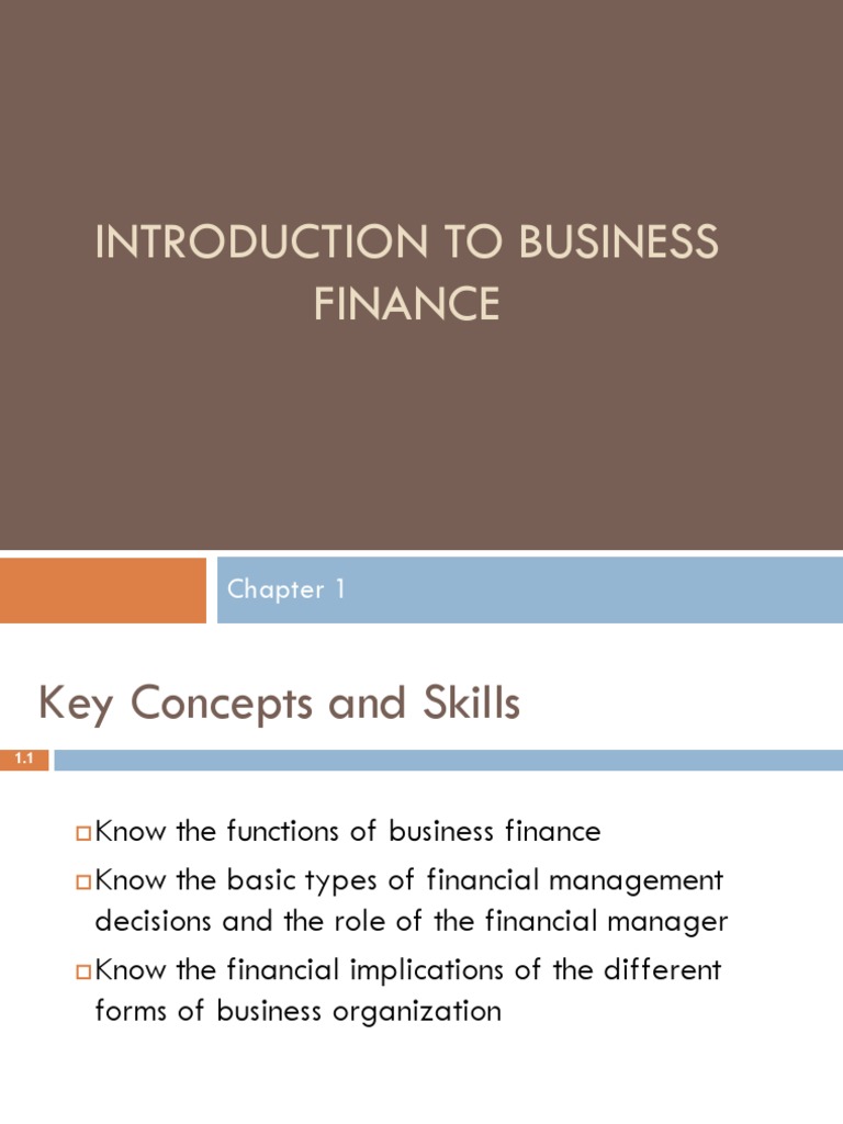 Introduction to Business Finance Concepts | PDF | Dividend | Corporations