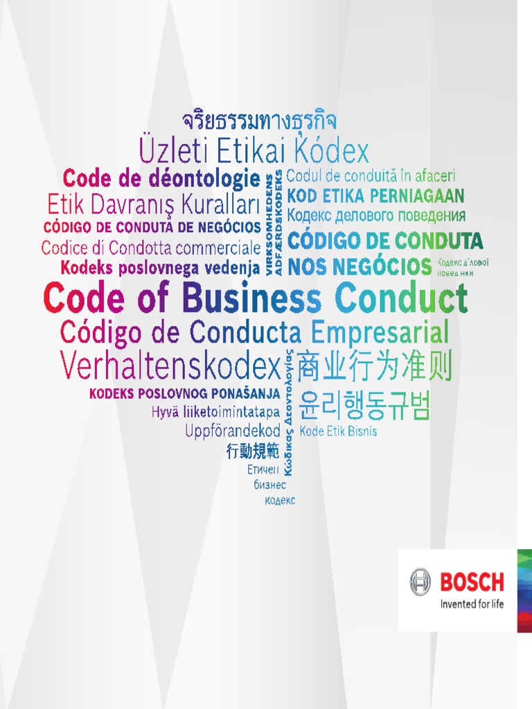 Bosch Code of Business Conduct | PDF | Information Security | Business