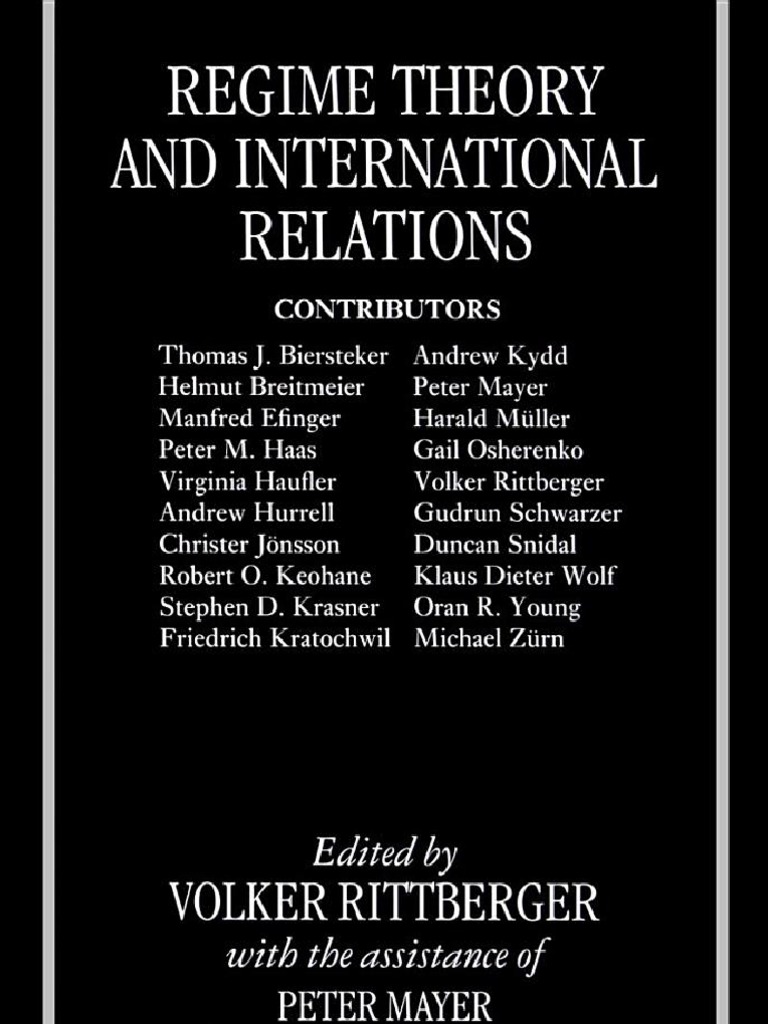 Regime Theory and International Relations Yazar - Volker Rittberger ...