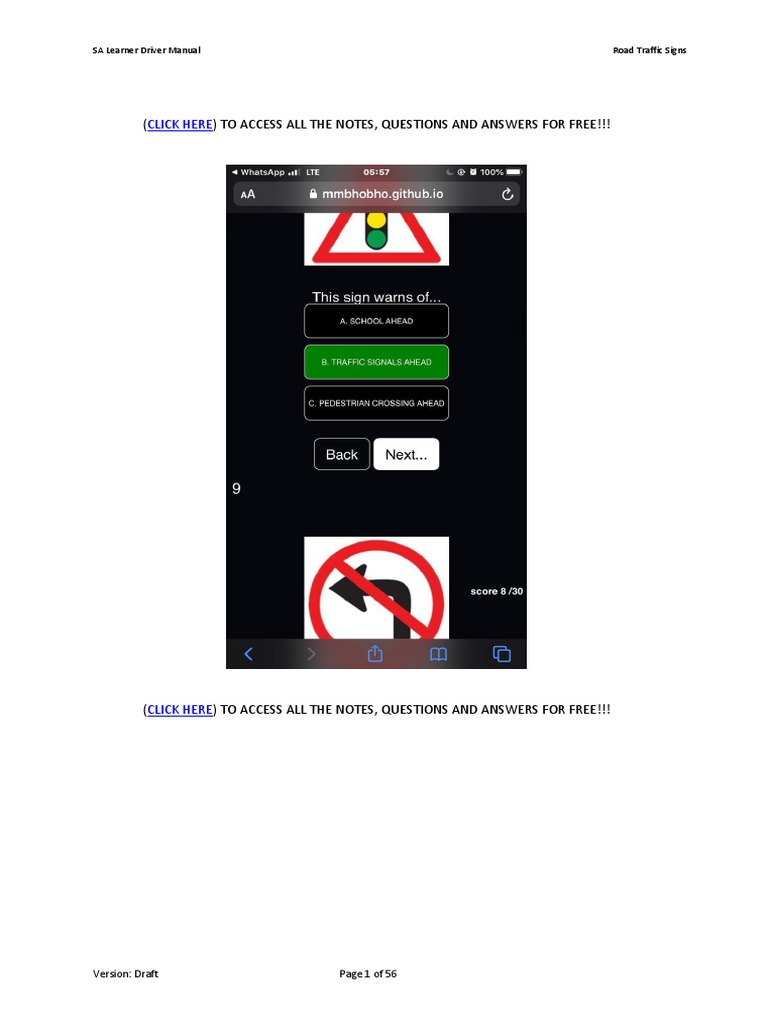 K53-SA Road Traffic Signs Manual | PDF | Traffic | Intersection (Road)