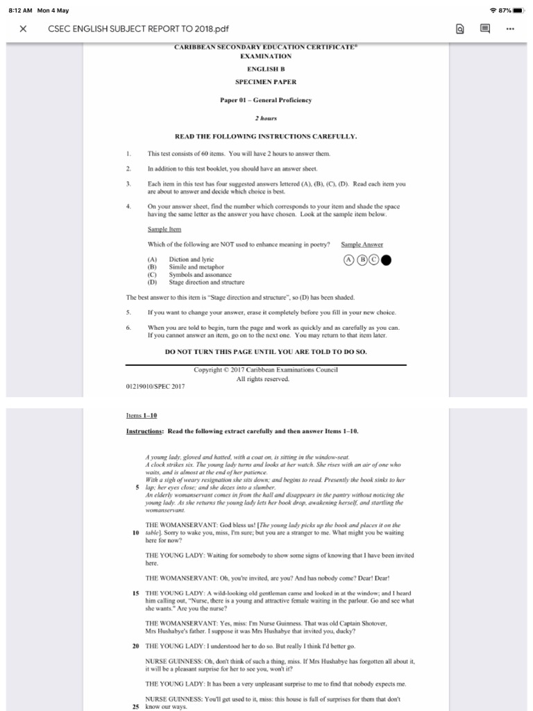 English B Past Paper | PDF