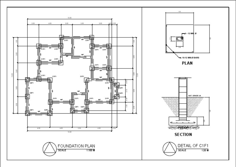 Foundation Plan Detail of C1F1 | PDF