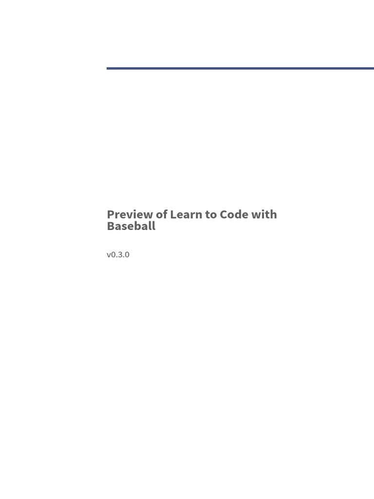 Preview of Learn To Code With Baseball | PDF | Boolean Data Type ...