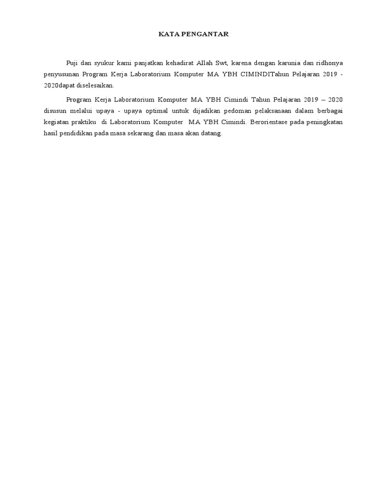 Program Kerja Lab. Komputer | PDF