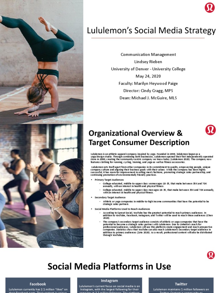 Lululemon Social Media Strategy | Download Free PDF | Popular Culture ...