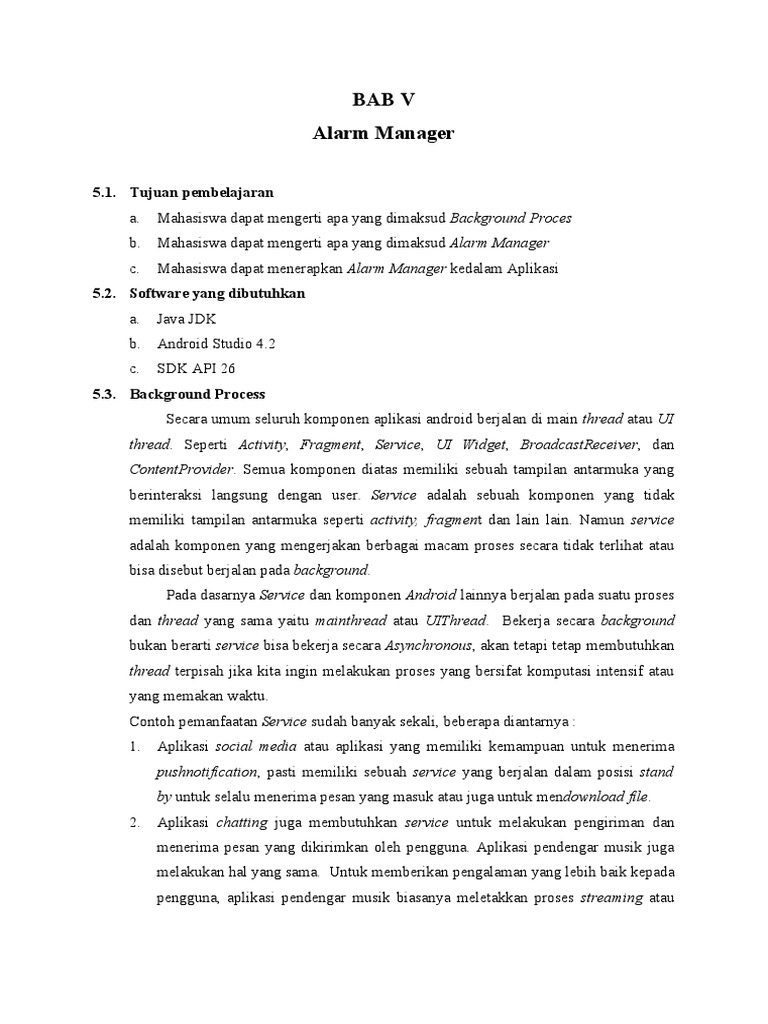 BAB 5 - Alarm Manager | PDF