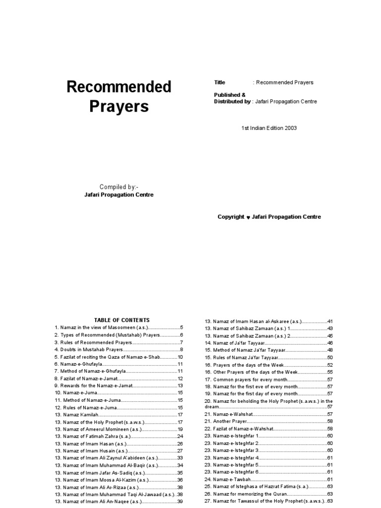 Recommended Prayers | PDF | Abrahamic Religions | Theocracy