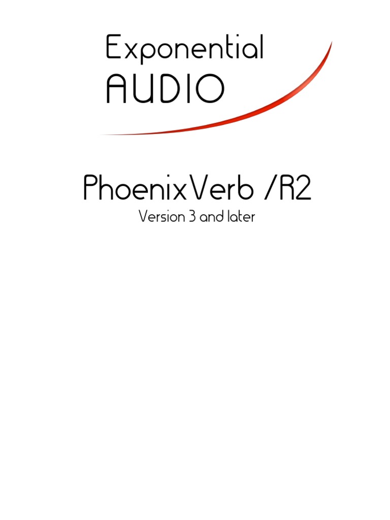 Phoenixverb /R2: Version 3 and Later | PDF | Equalization (Audio ...