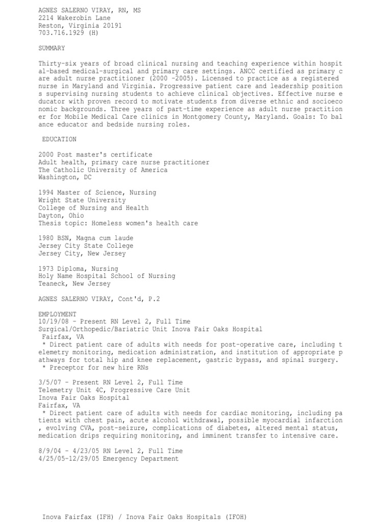 Nurse, Part Time, Hospital-Based Job, Patient Care, Bedside Nurs | PDF ...