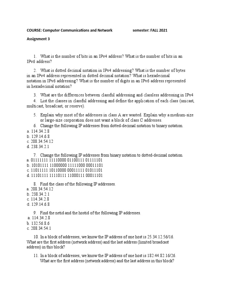 Assignment 3 CCN | PDF | Ip Address | I Pv6