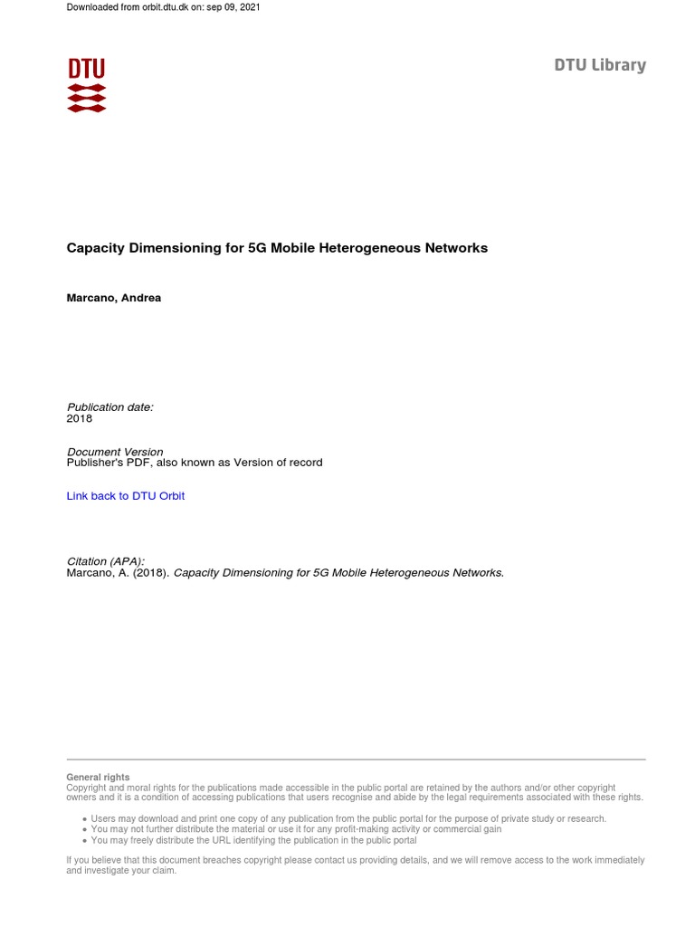 Capacity Dimensioning For 5G Mobile Heterogeneous Networks | PDF | 4 G ...