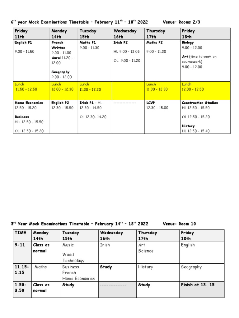 Mock Exams 2022 Pdf