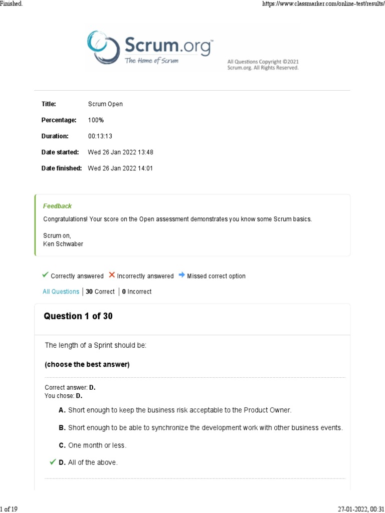 PSM Mock Paper | PDF | Scrum (Software Development) | Business