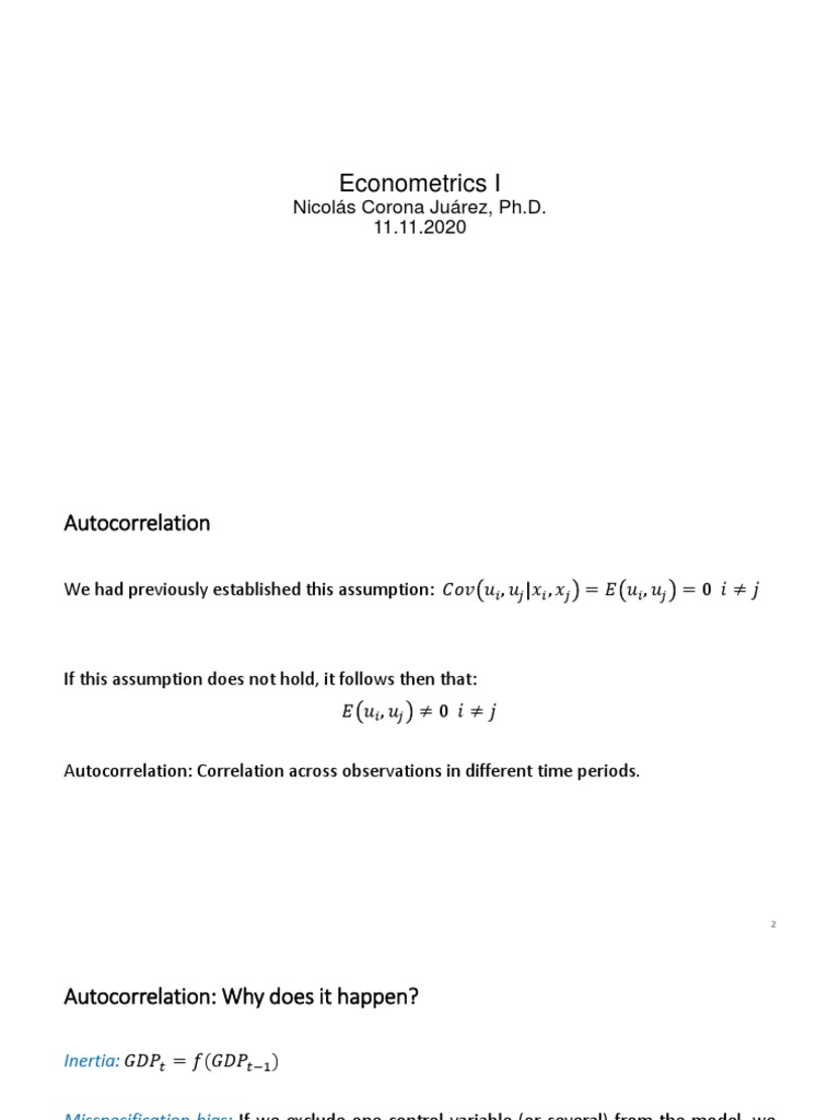 Autocorrelation | PDF | Autocorrelation | Ordinary Least Squares