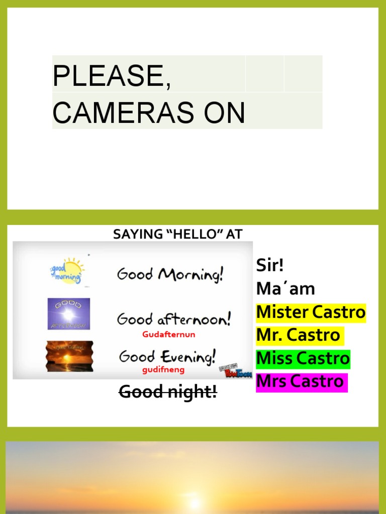 Please, Cameras On | PDF | Dining Room | Tableware