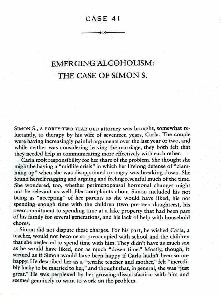 Emerging Alc-Oholism: The Case of Simon S | PDF | Alcoholism ...