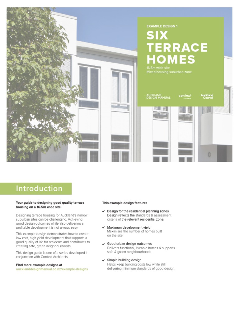 Example Design 1 - 6 Terrace Homes | PDF | Street | Room