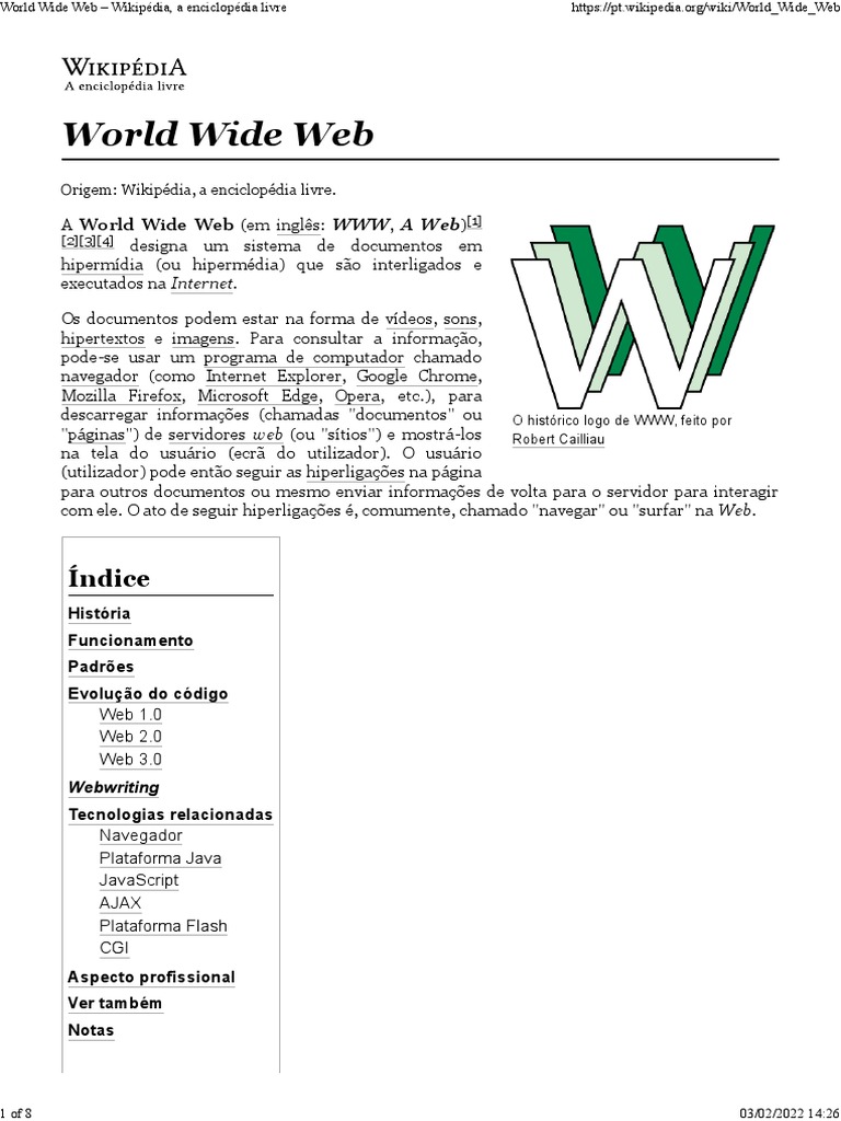 World Wide Web - Wikipédia, A Enciclopédia Livre | PDF | Rede mundial ... World Wide Web - Wikipédia, A Enciclopédia Livre | PDF | Rede mundial ...