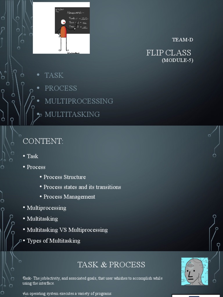 Flip Class: Task Process Multiprocessing Multitasking | PDF | Process (Computing) | Central ...