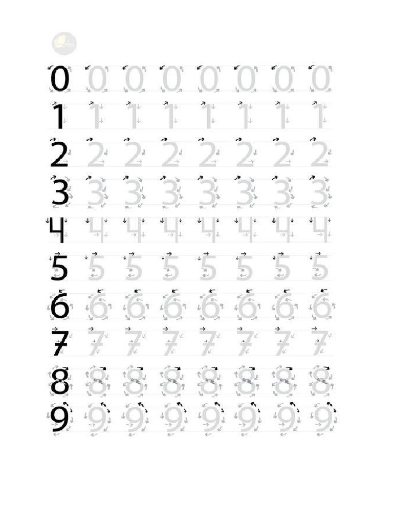 Trazos Del 1 Al 9 | PDF