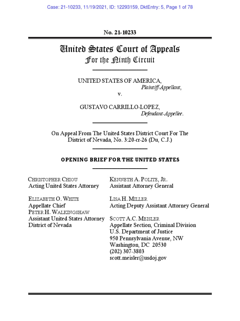 5 - Opening Brief For Review. Submitted by Appellant USA | PDF | Equal ...
