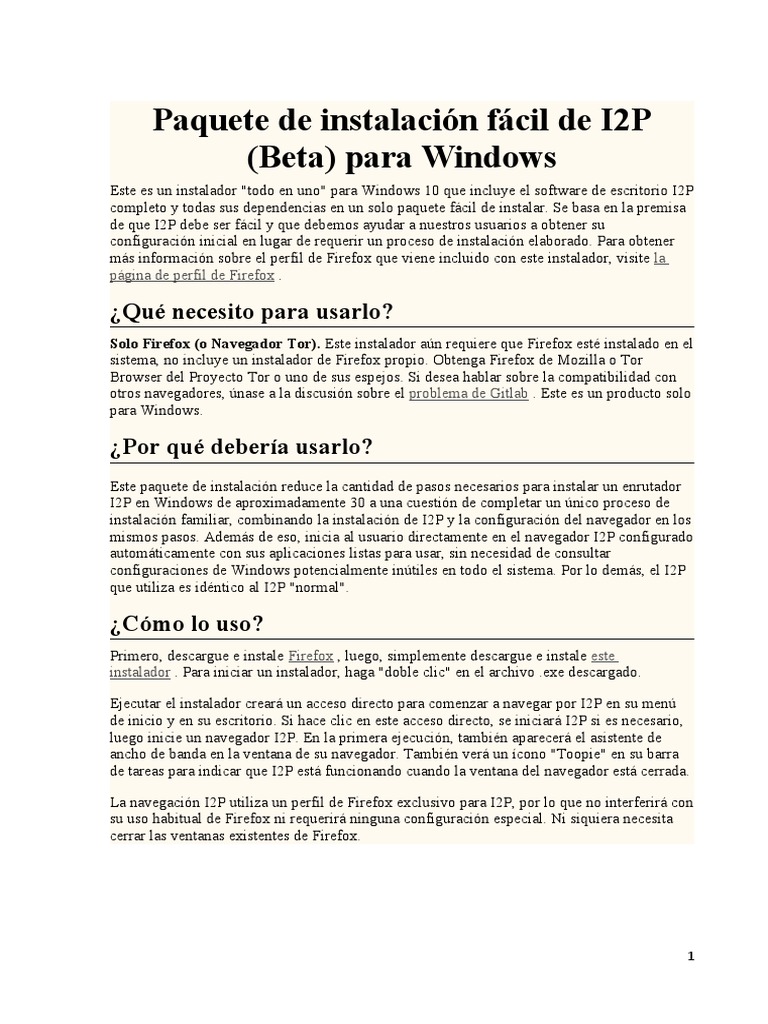 Paquete de Instalación Fácil de I2P (Beta) para Windows | PDF | Java ...