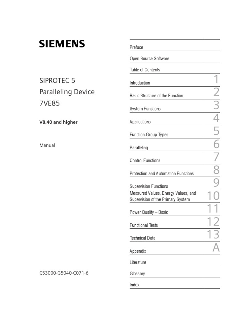 SIP5 7VE85 V08.40 Manual C071-6 en | PDF | Open Source ...