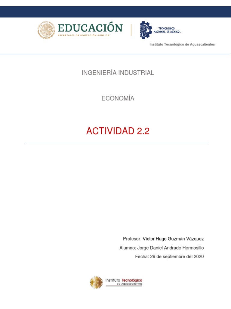 Actividad2.2 Andrade Hermosillo Jorge Daniel | PDF | Mercado (economía) | Precios