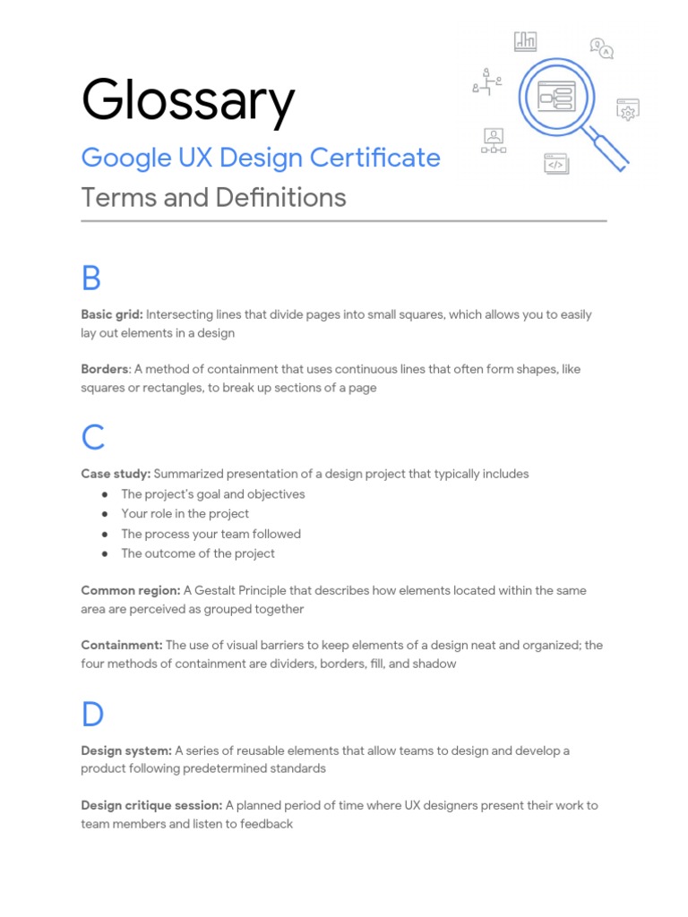 Glossary: Google UX Design Certificate | PDF | Typography | Typefaces