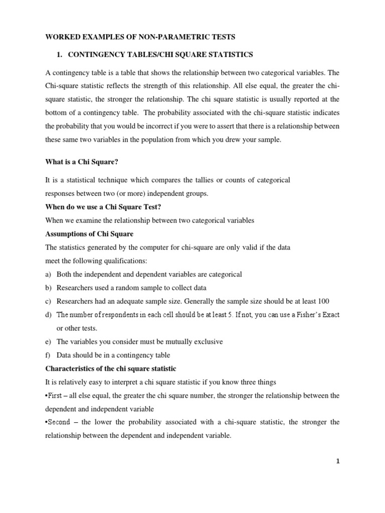 Worked Examples of Non-Parametric Tests | PDF | Student's T Test ...