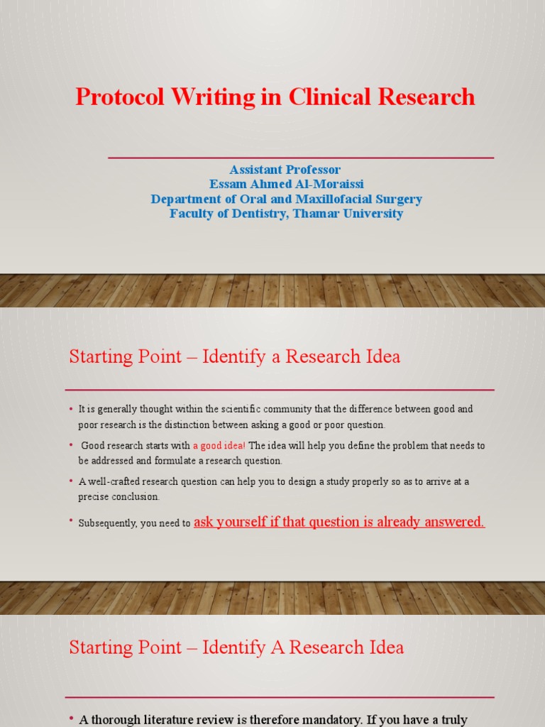 Protocol Writing in Clinical | PDF | Hypothesis | Randomized Controlled ...