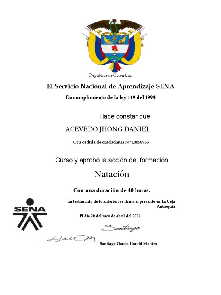Diplomas Del Sena | PDF | Colombia | Administración Pública