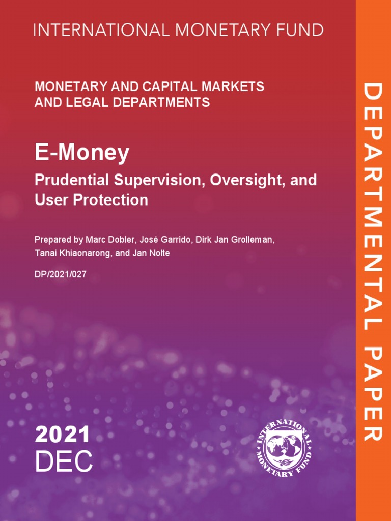 E-Money: Prudential Supervision, Oversight, and User Protection | PDF ...