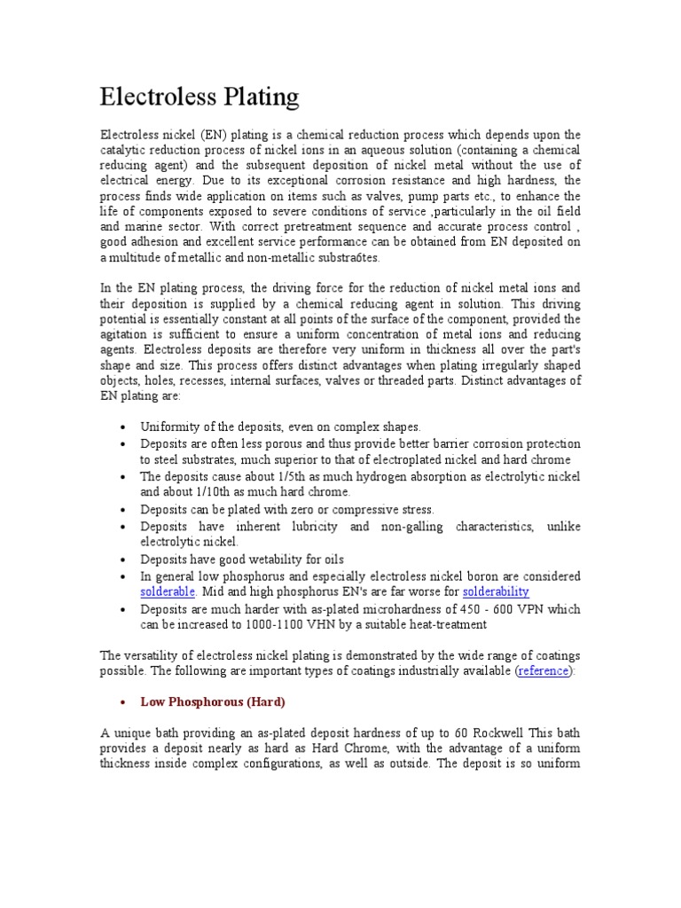 Electroless Plating | PDF | Corrosion | Procedural Knowledge