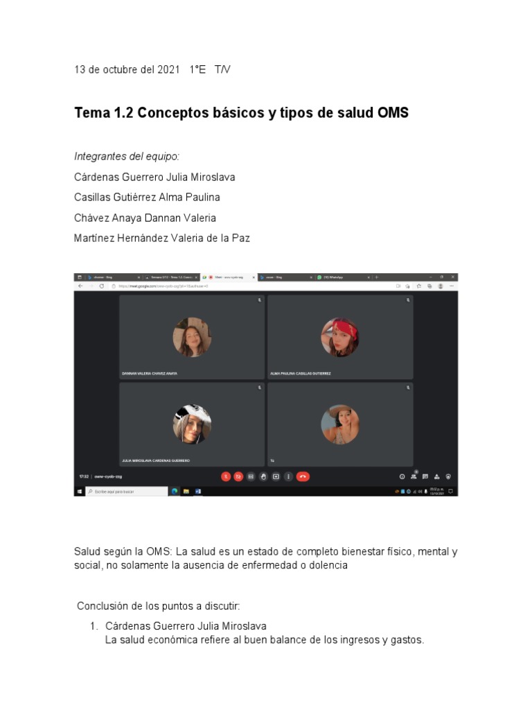 Tipos de Salud según la OMS: Conceptos Clave | PDF | Relaciones ...