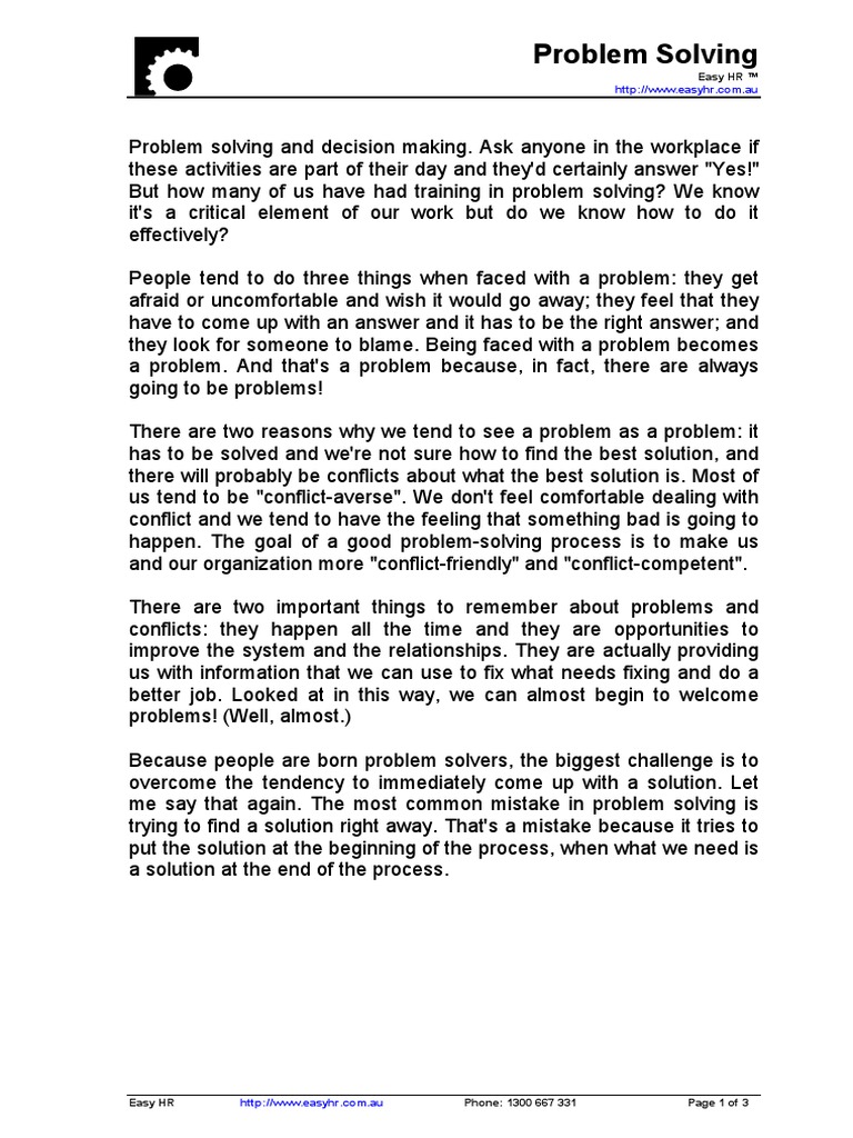 Problem Solving - 7 Steps | PDF | Cognition | Neuropsychological Assessment